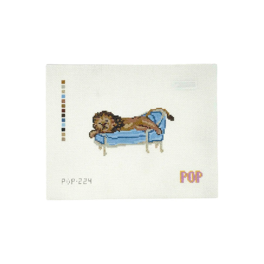 POP-224 Chaise Lounge Lion Needlepoint Canvas by Pop Needle Arts (Pre ...