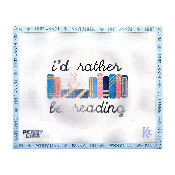 I’d Rather Be Reading Needlepoint Canvas by Penny Linn x Kyra Cotter D ...